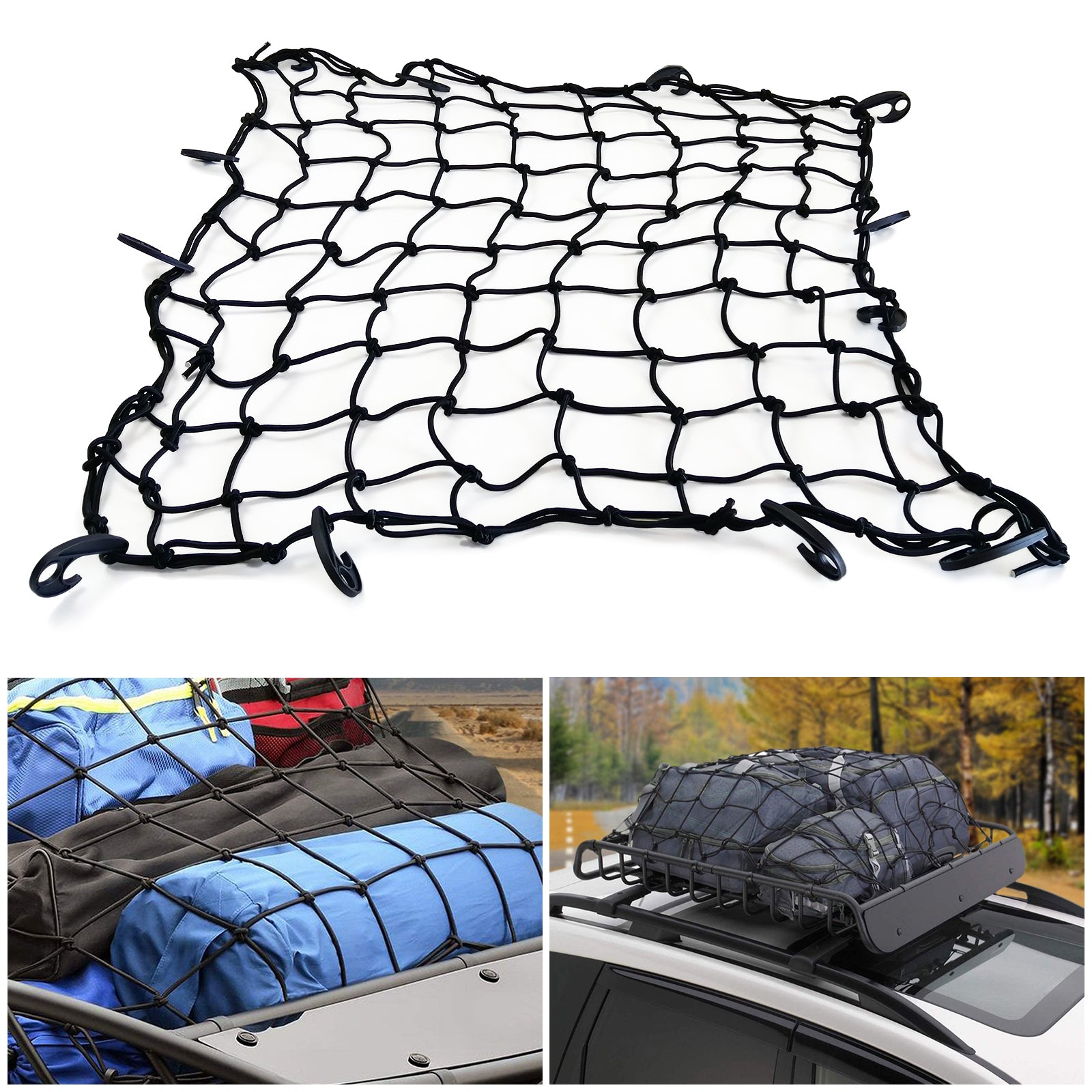 MeeFar Roof Top Rack 51" x 36" x 5" Cargo Carrier Basket & 15 Cubic ...