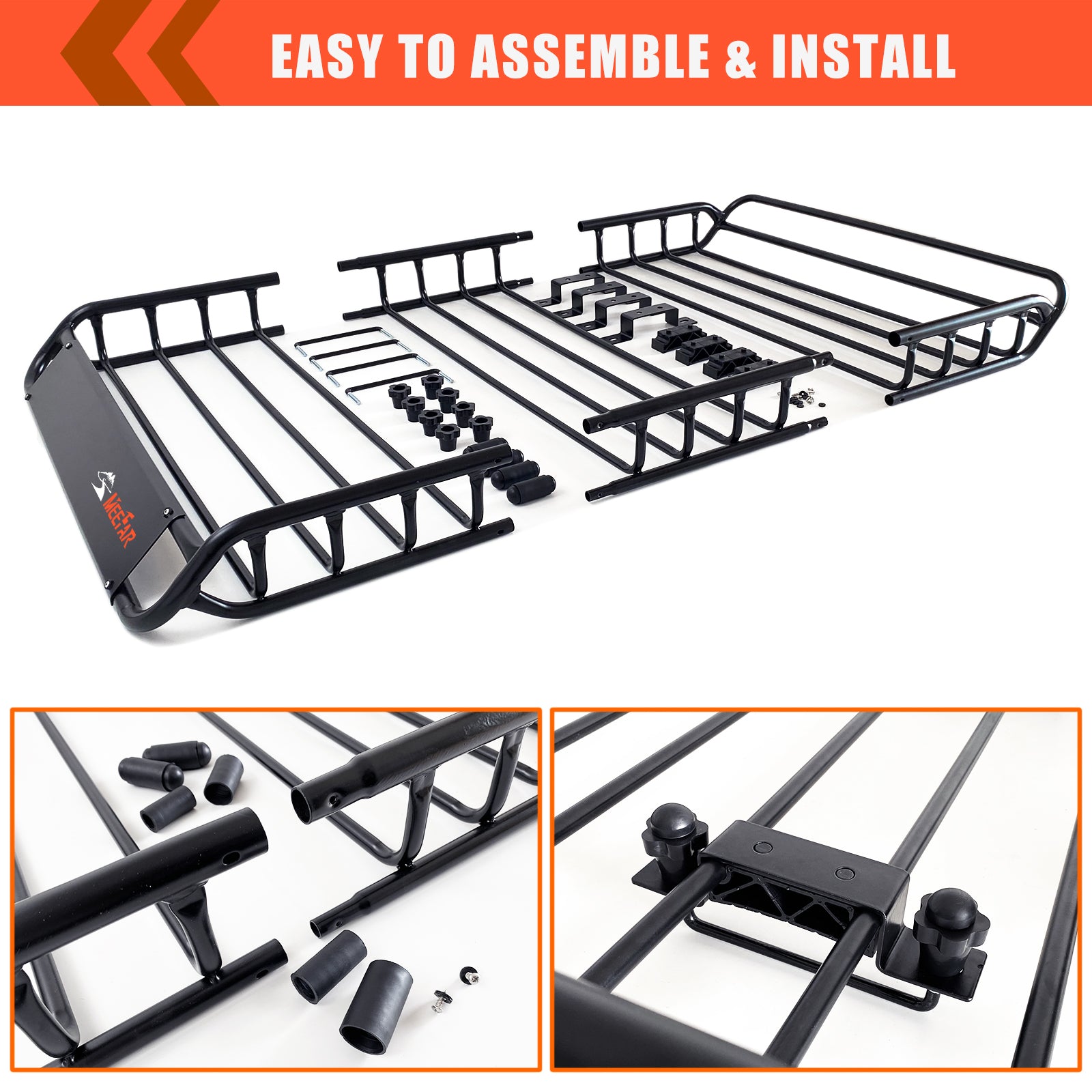 MeeFar Roof Top Rack 51" x 36" x 5" Cargo Carrier Basket & 15 Cubic ...